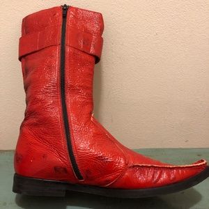 Calzatore Celini | Shoes | Red Patent Leather Pointy Toe Italian Boots ...